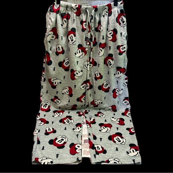 Disney | Pants | Disney Mickey Mouse Mens Pajamas Gray And Red Size L ...